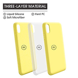 xperg iPhone XR Case, iPhone XR Silicone Case, Liquid Silicone Gel Rubber Shockproof Case Soft Microfiber Cloth Lining Cushion Full Body Compatible with iPhone XR 6.1" (2018) (Lemon Yellow)
