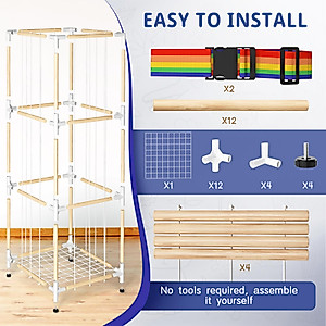 Stuffed Animal Toy Storage Organizer,Large Wooden Stuffed Animals Zoo Holder, Space Save Vertical Stuffed Animals Storage with Adjustable Feets,Kids Toy Organizer for Nursery PlayRoom Bedroom KidRoom