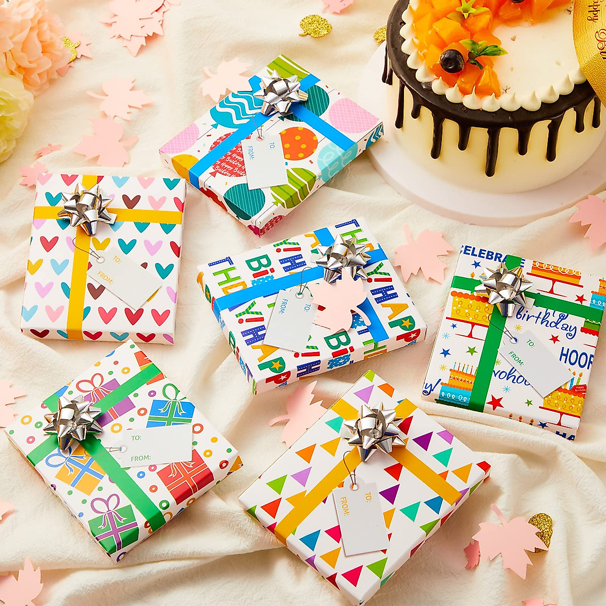 12 Pieces Gift Card Box Happy Birthday Present Card Holder Birthday Card Gift Box with 12 Pieces Wrapping Bows Mini Favor Boxes for Holiday Birthday Party