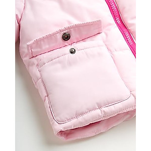 DKNY Infant Toddler Baby Girls' Winter Jacket - Fleece Lined Quilted Bubble Puffer Parka Coat for Girls (Sizes:12M-4T), Size 3T, Pink