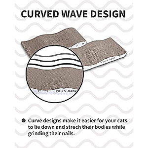 Poils bebe Cat Scratcher, Cardboard Reversible Cat Scratching Pad Large Wide Corrugated Modern Sofa Bed with Catnip (Pack of 4)