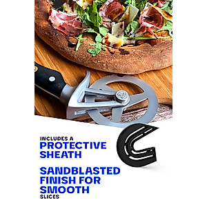 DALSTRONG Pizza Wheel - The Orbit Razor Pizza Wheel & Cutter - High-Carbon Heavy-Duty Stainless Steel - G10 Handle - Razor Sharp - Thumb Guard Protection & Blade Cover