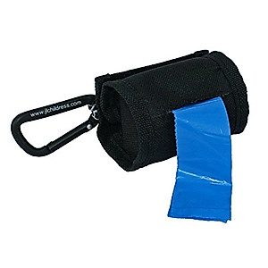 J.L. Childress Bag 'N Bags, Portable Fabric Duffel Dispenser and Waste Bag Refill, Easily Hooks to Stroller or Diaper Bag, Includes 30 Disposable Bags, Black