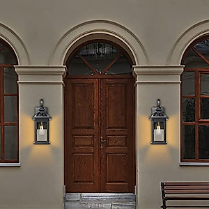 Darkaway Outdoor Lights Fixtures Wall Mount, Outdoor Wall Sconce Lights with Seeded Glass Waterproof Outside Exterior Lights Fixture for House, Front Porch, Patio (2 Pack)