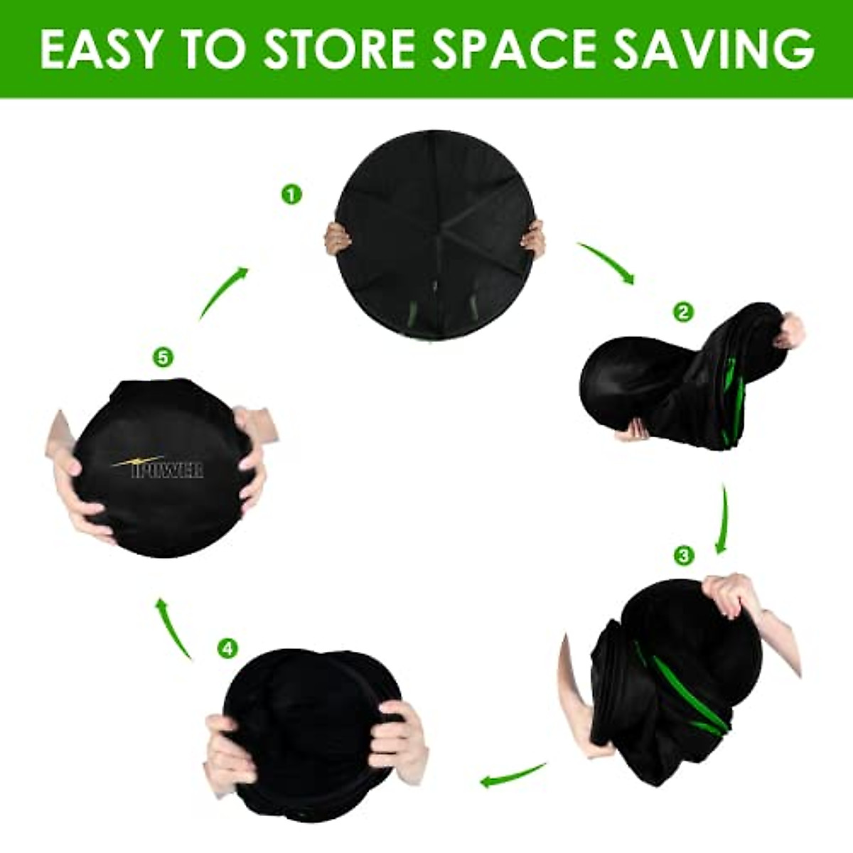 iPower Herb Drying Rack 2-Layer 2-Feet Hanging Mesh Net Dryer Collapsible with U-Shape Zippers, Pothook, Carabiner and Storage Pouch, for Hydroponics Flowers, Buds, Fruits, Seafoods, Clothes