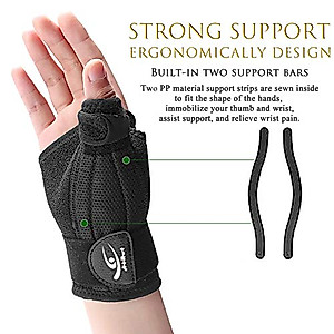 HiRui Wrist Brace Thumb Brace with Thumb Splins Support for Men and Women, Wrist Stabilizer for Sprains Tendonitis Carpal Tunnel Arthritis Pain Relief Recovery (One Size, Right Hand)