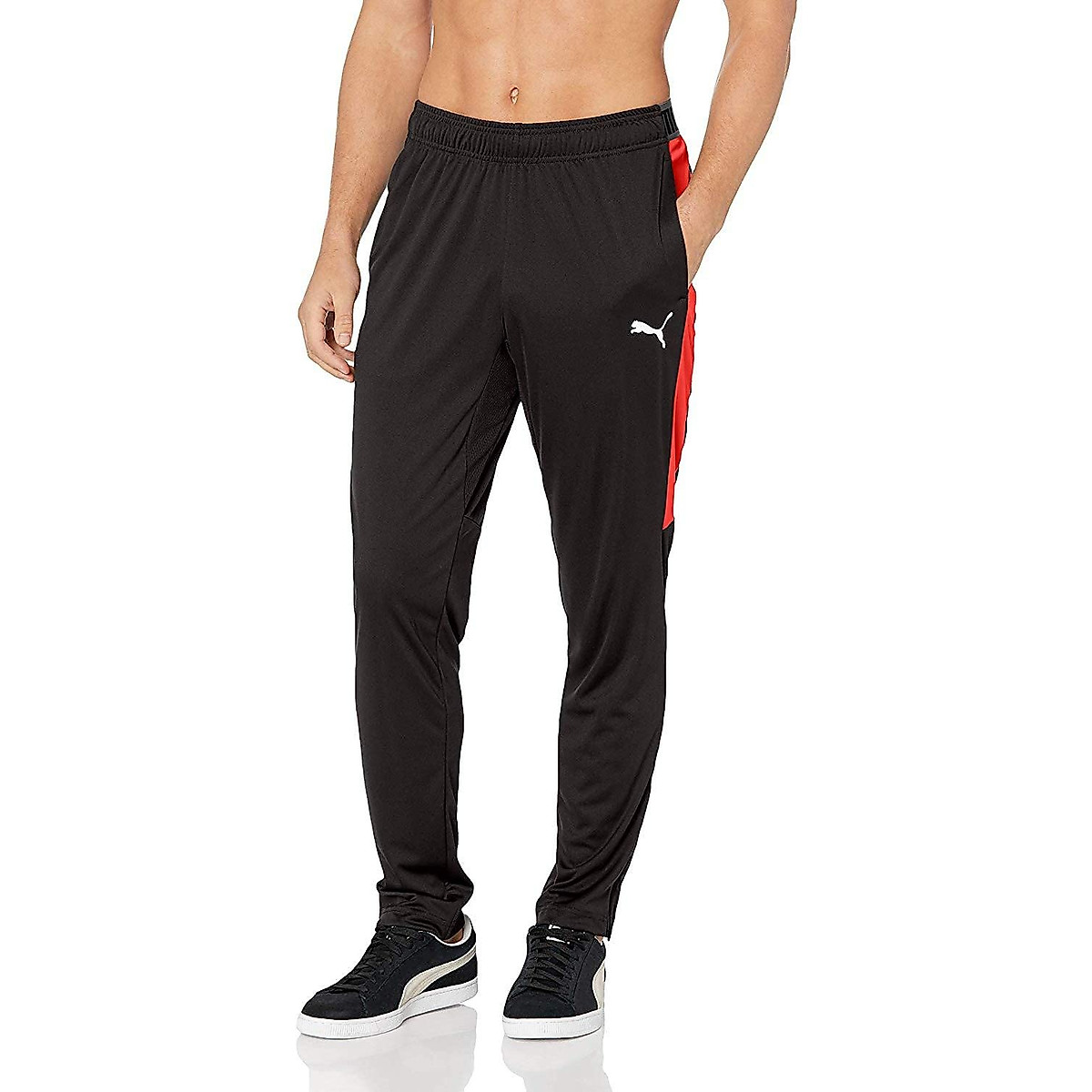 PUMA mens Speed Pants, Black/Red, Large US