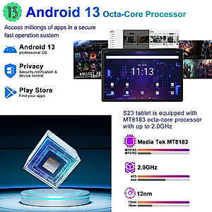 2024 Tablet 11 Inch Android 13 Screen 2K Tablet Octa-Core 2.0 GHz,16GB RAM+256GB ROM+TF 1TB /2000 * 1200 Pixel/8MP+20MP+2MP Macro/10000 mAh/5G WiFi Metal Cover Silver