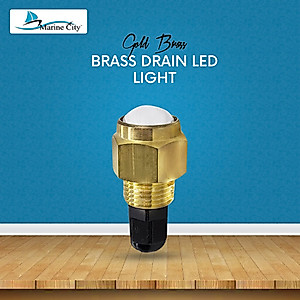 MARINE CITY Brass Drain Plug Underwater LED Light Fishing Under Water for Marines – Boats – Yachts – Pool Lights (Pack of 1) (Blue)