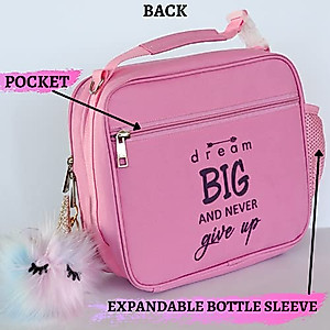 JOJOOKIDS Lunch Box Insulated - Easy to Clean and Safe to Use Kids Lunch Bag for Girls Glitter Rainbow Thermal Soft Perfect for Packing Hot or Cold Snacks for School and Travel