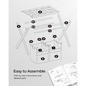 SONGMICS 2 Pack Luggage Racks with 2 Removable Laundry Bag, Set of 2 Suitcase Stands for Guest Room, Foldable for Space-Saving Storage, Steel Frame, Hotel, Bedroom, Slate Gray URLR008G02