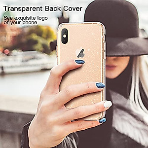 JETech Glitter Case for iPhone Xs Max, 6.5-Inch, Bling Sparkle Shockproof Phone Bumper Cover, Cute Sparkly for Women and Girls (Clear)