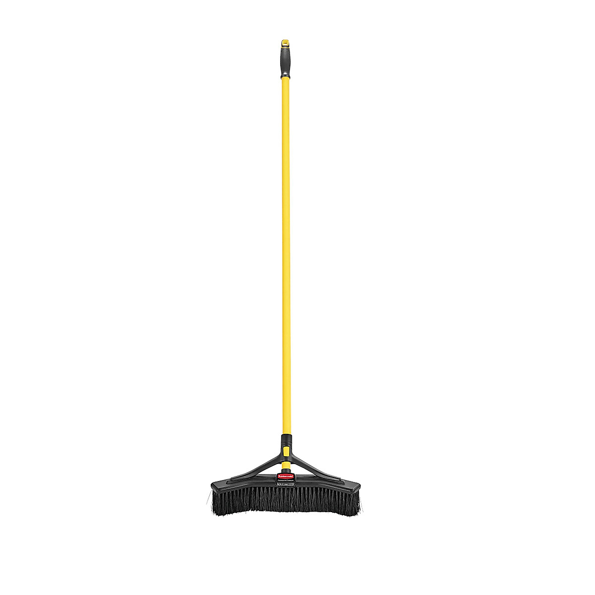 Rubbermaid Commercial Products Maximizer Push-to-Center Broom with Multi-Purpose Bristle, 18" Wide, Black (2018727)
