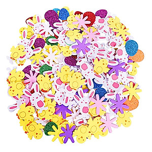 Max Fun 208PCS Easter Foam Stickers Set Easter Eggs Crafts DIY Egg Easter Craft for Kids Easter Decorations Party Favors Supplies (Easter Egg)