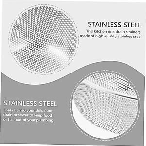 Uonlytech Filter Sink Catcher Drain Kitchen Sink Strainer with Handle Kitchen Hair Kitchen Sink Strainer Stopper Sink Food Catcher Bath Sink Kitchen Accessories Tub Protector Stainless Steel