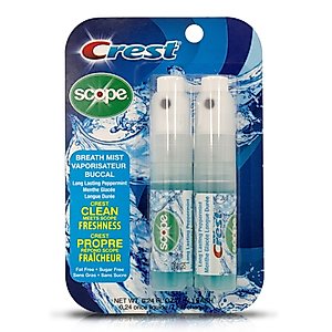 Crest Breath Mist With Scope Long Lasting Peppermint 2 7Ml Bottles