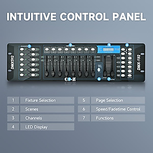 CO-Z 192 DMX 512 Stage DJ Light Controller Lighting Mixer Board Console for Light Shows, Party Disco Pub Night Club DJs KTV Bars and Moving Heads