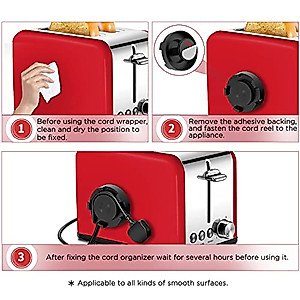 OUTXE Cord Wrapper for Appliances 3 Pack, Wire Cord Hider for Kitchen Appliances, Strong Self-Adhesive Cord Organizer Works in Toaster, Stand Mixer, and Coffee Maker