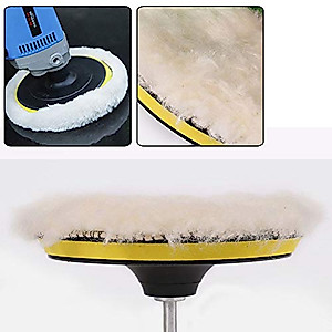 ZJchao 6pcs 4 inch Sponge Polishing Waxing Buff Pads Set Kit with M10 Drill Adapter for Car