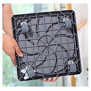 Plant Caddie with Wheels and Water Storage Tray, 11.8" Rolling Plant Stand, 4-Wheeled Plant Roller, Lockable Casters, Heavy Duty Plant Caddy for Large Indoor and Outdoor Planters