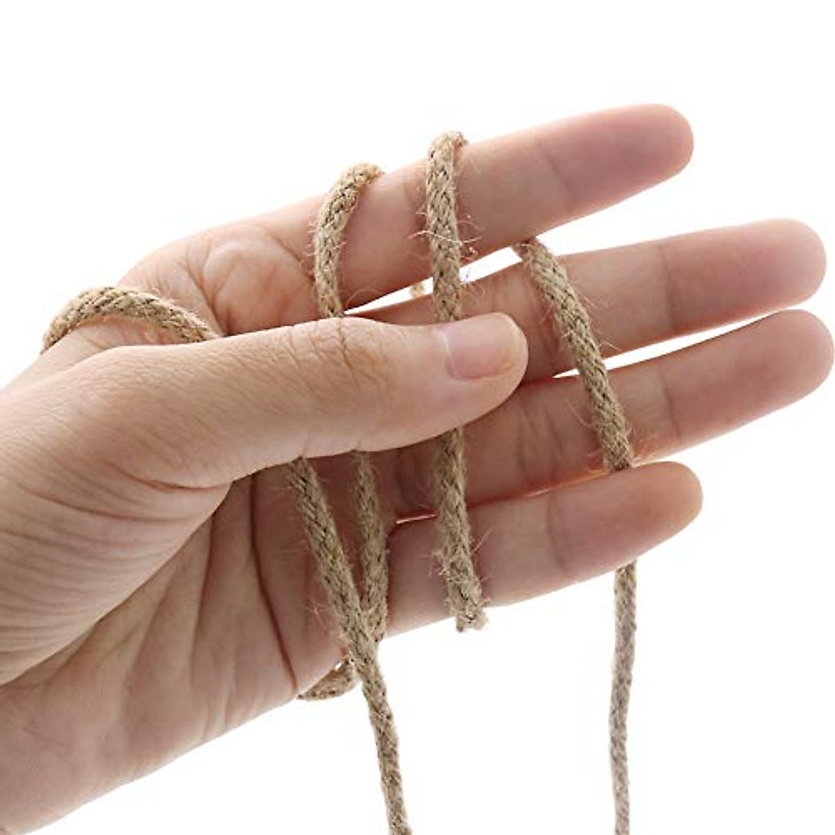 Tenn Well Jute Twine, 200Feet 3.5mm Braided Jute Rope, Natural Twine String for Crafts, Gift Wrapping, Gardening, Macrame Projects
