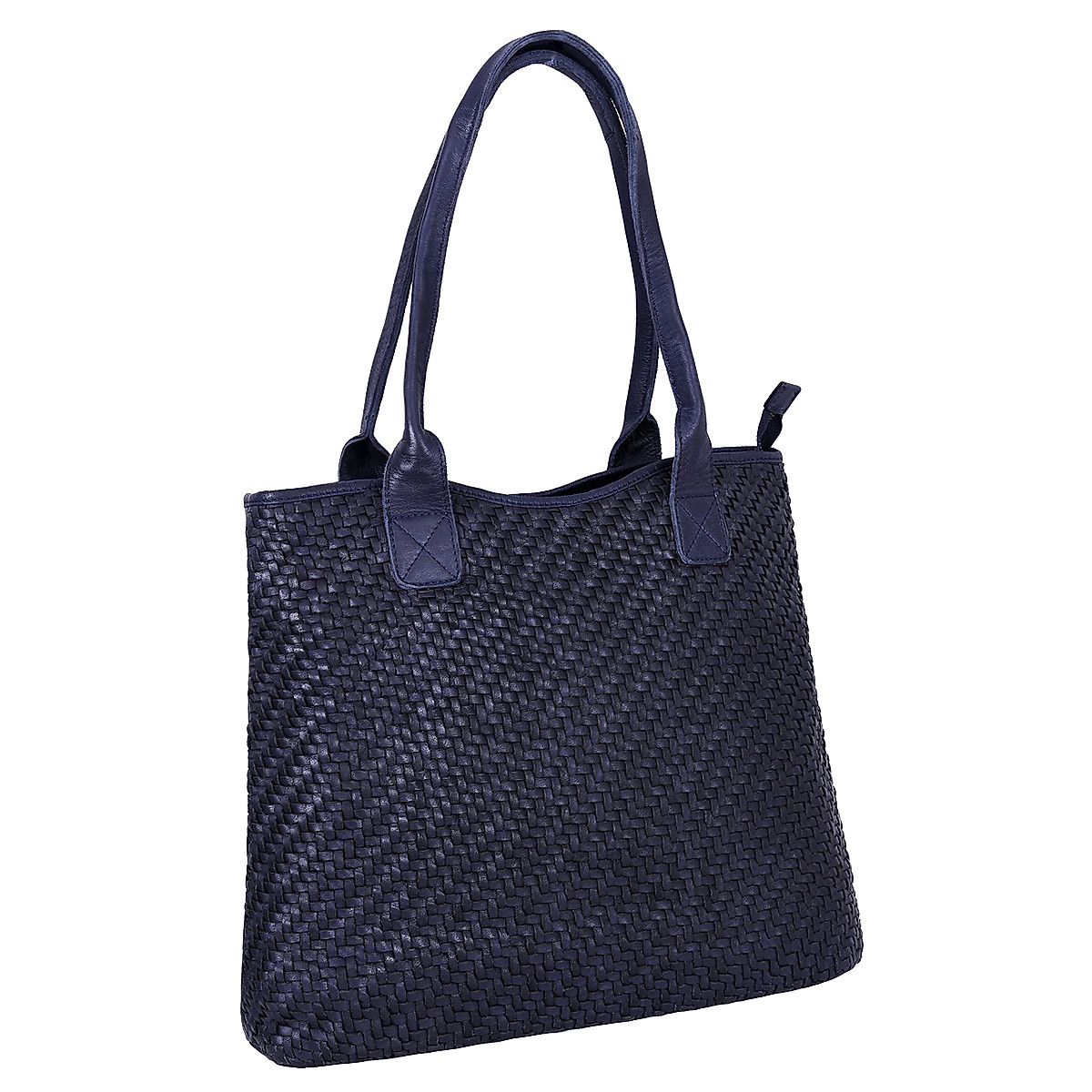 ANTONIO VALERIA Alice Blue Braided Washed Leather HandBag for Women