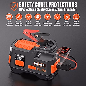 Car Jump Starter with Air Compressor,Biuble Jump Starter 4500A 150PSI Inflator for Up to All Gas or 10.0L Diesel Engine 12V Portable Battery Starter Power Pack