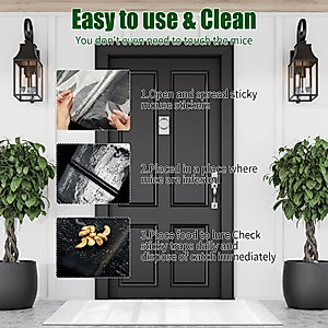 Qualirey 4 Pcs 47 Inch Ultra Large Sticky Mouse Glue Traps Sticky Rat Trap That Work for Rats Roaches Rodents Heavy Duty Pre Baited Mats Indoor Outdoor Catch Pest (White)