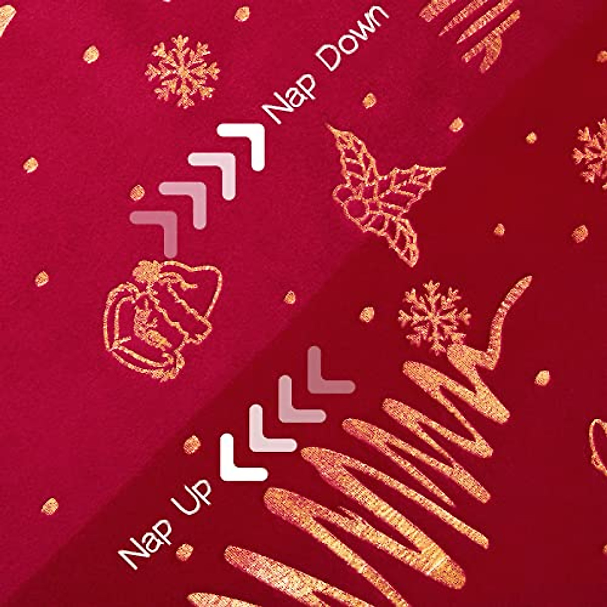 Topfinel Red Foil Print Velvet Curtains for Living Room and Bedroom - Thermal Insulated Blackout Curtains, Noise Reducing Window Drapes,Christmas and Party Decorations 52 x 108 Inches Long, 2 Panels