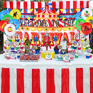 Circus Carnival Banner Backdrop,20 Carnival Balloons 11 Carnival Photo Booth Props For Circus Carnival Party Supplies Decorations