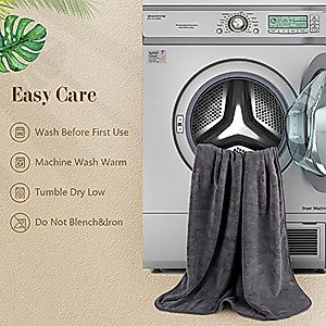 Orighty Bath Towel Set Pack of 2(27’’ x 54’’) - Soft Feel Bath Towel Sets, Highly Absorbent Microfiber Towels for Body, Quick Drying, Microfiber Bath Towels for Sport, Yoga, SPA, Fitness - Grey