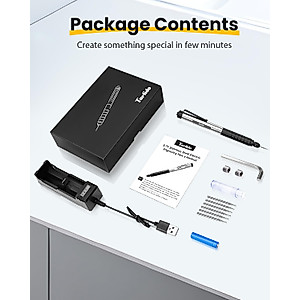 Tarlido Engraving Pen, USB Rechargeable Cordless Rotary Tools, Professional Mini Carving Machines Portable DIY Engraver Machine for Metal to Wooden, Glass, Jewelry-Black