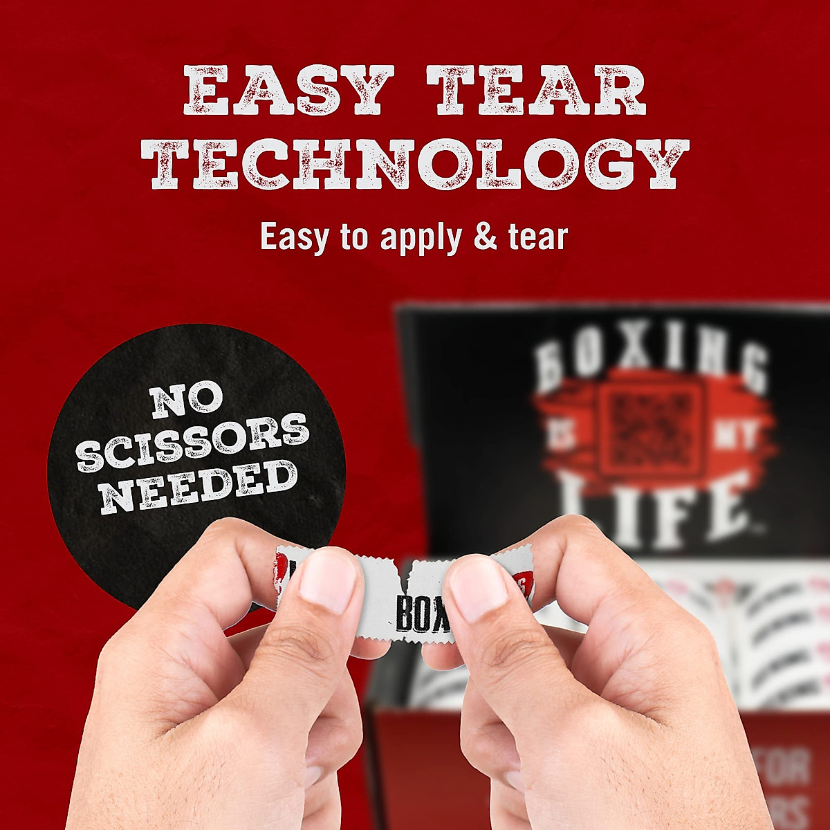 Boxing Tape, Athletic Tape, Sports Tape Athletic Use, Easy-Rip Sport Tape with Solid Grip, Professional-Grade, No Sticky Residue, 1 inch x 10 Yards, 12-Roll Box - Boxing Is My Life