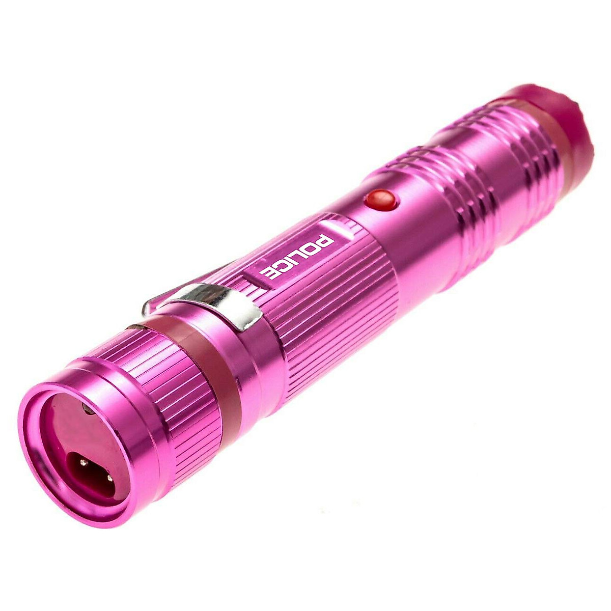 POLICE M12 Aluminum Stun Gun with LED Flashlight, Pink