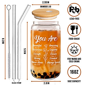 HEXMOZ Christian Gifts for Women - Religious Gifts, Christian Mothers Day Gifts for Women, Friend, Ladies, Sister, Church - Inspirational, Birthday, Spiritual, Catholic, Jesus, Bible Gifts - Glass Cup