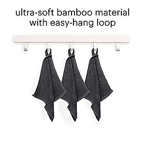 Brondell Ultra-Soft Bamboo Bidet Towels for Bathrooms, Soft and Absorbent, Machine-Washable, Quick Dry, 9.85” x 9.85”, Includes Mesh Laundry Bag, Graphite, Small