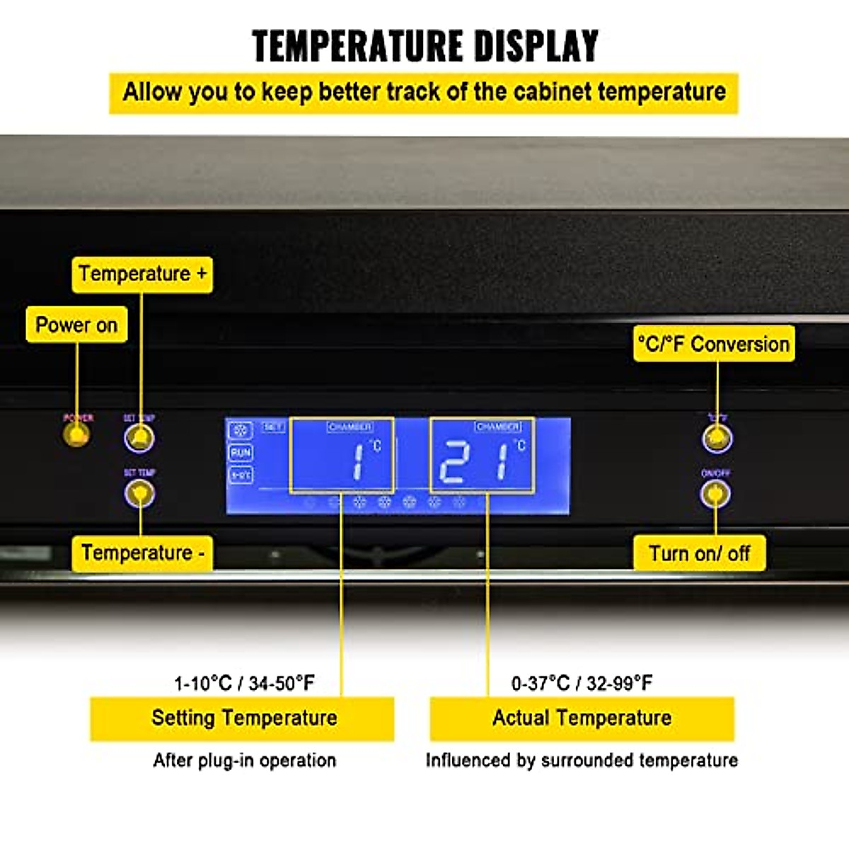 vevor 24" Undercounter Built-in Refrigerator, 5.12 Cu.ft. Double Drawer Indoor/Outdoor Beverage Fridge with Embraco compressor,32-50°F Cooling Range, Ventilated Cooling for Home and Commercial Use