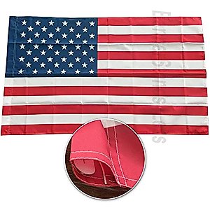 G Ganen AWS 3x5 Ft American Flag with Sleeve Pole Pocket - USA Polyester (Imported)
