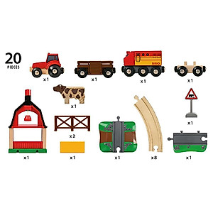 BRIO 33719 Farm Railway Playset – Interactive Toy Train Set for Kids | FSC-Certified Wood | Expandable Tracks | Promotes Skill Development