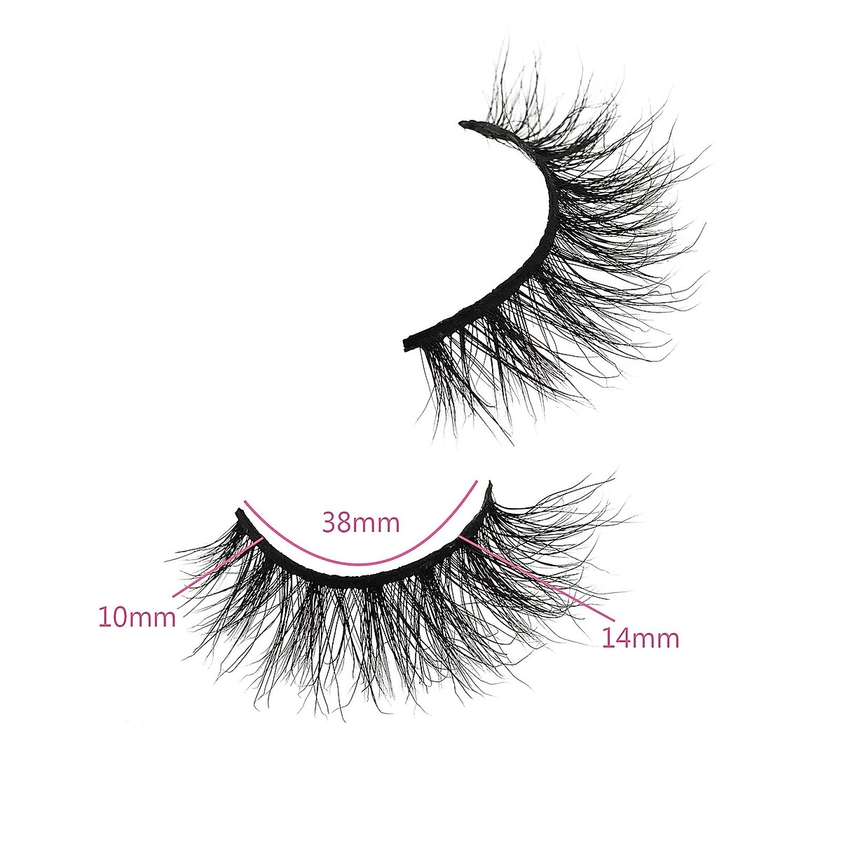 GOO GOO Mink Lashes 3D Mink Eyelashes, 10mm-14mm Natural False Lashes Siberian Faux Mink Lashes Real Layered Effect Hand Made Strips Lashes for Women Reusable Fake Lashes 1 Pair