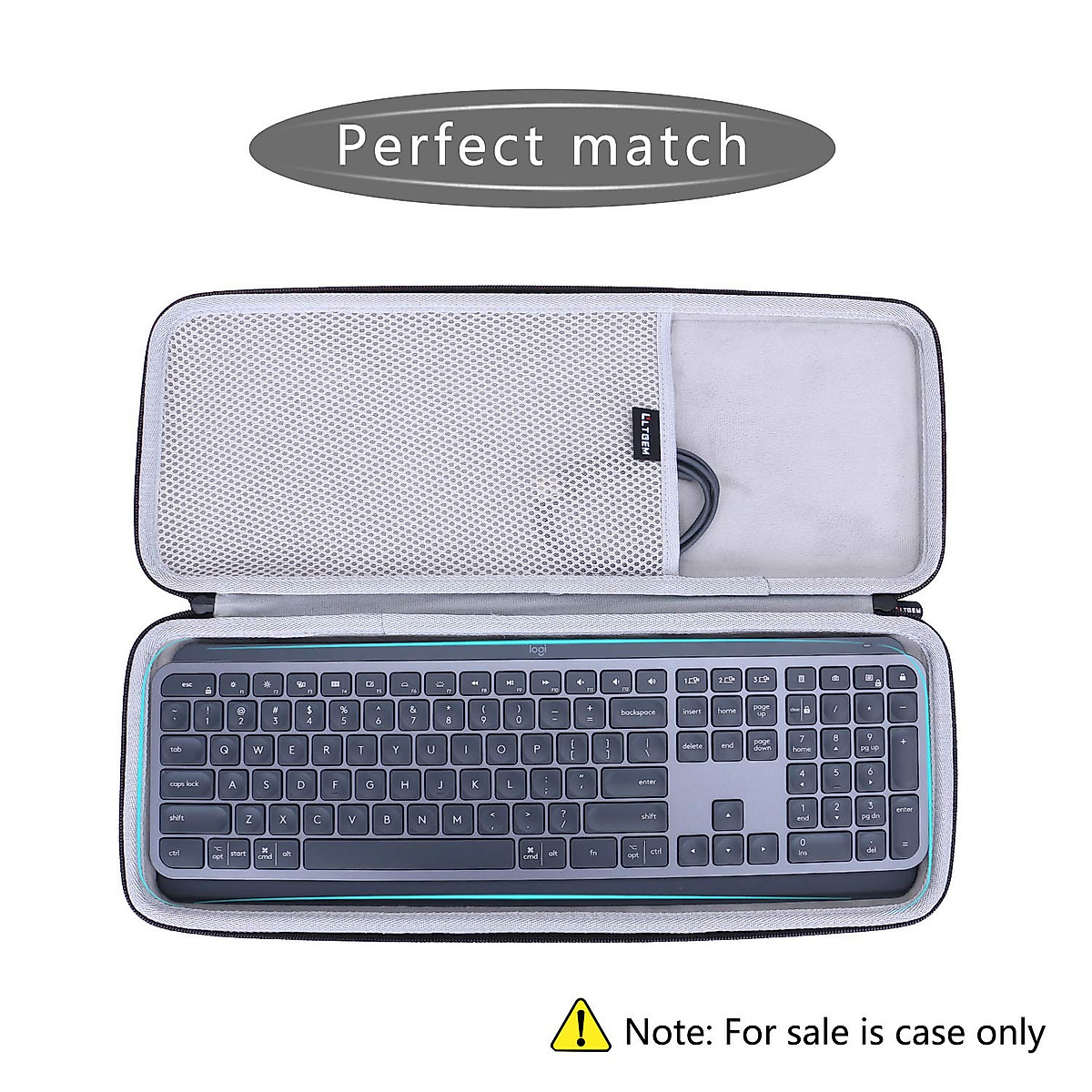 LTGEM Case Compatible with Logitech MX Keys S/MX Mechanical/MX Keys Wireless Keyboard(Inside: 17.1"x6"x1.1"), Case Only
