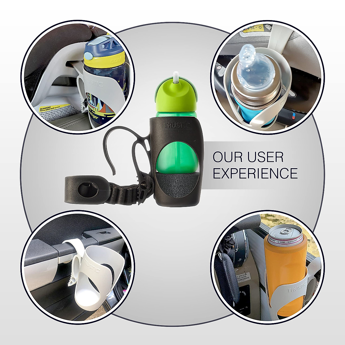 Trustic - Child Cup Holder for Convertible Car Seats - Compatible with Britax ClickTight Marathon, Boulevard, Advocate Car Seats – Black