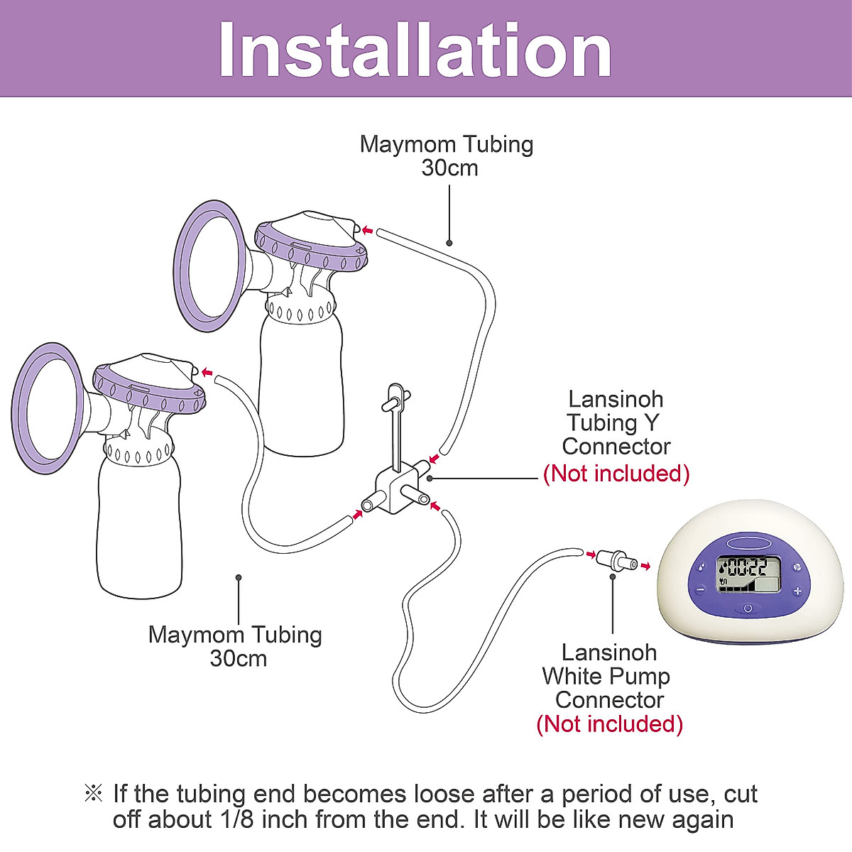Maymom Tubing Compatible with Lansinoh Breastpump Not Original Lansinoh Pump Parts Replace Lansinoh Tubing. Work with Lansinoh Signature Pro,Lansinoh Smartpump
