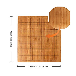 SongYun Go Game Set Reversible 19x19 / 13x13 Bamboo Game Board with Single Convex Ceramic Stone 361pcs and Bamboo Go Bowls, 2 Players Board Game