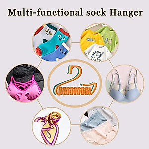 Musibo 18Pcs Drying Rack, Sock Hanger, Portable Clothes Hanger, Windproof Underwear Hanger, Total 144 Clip Holes, for Drying Socks, Bra, Baby Clothes and Small Laundry Items