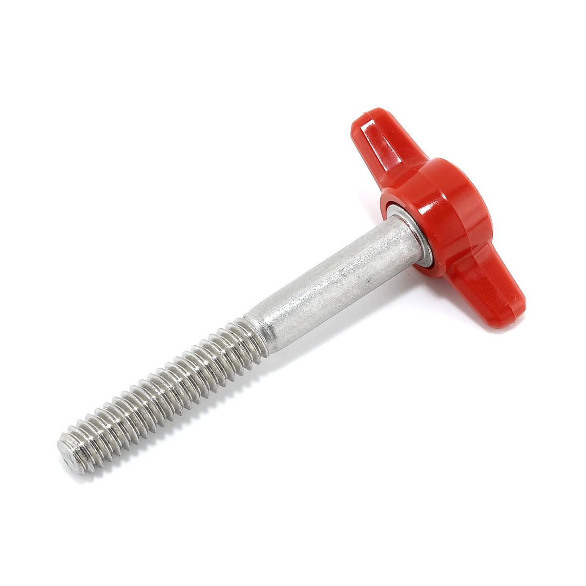 1/4"-20 x 2 Thumb Screw Stainless Steel - Red Tee Wing Plastic Knob - Standard/Coarse Thread Thumbscrew - Length: 2.000" - Proudly Built in USA - Package of (4)