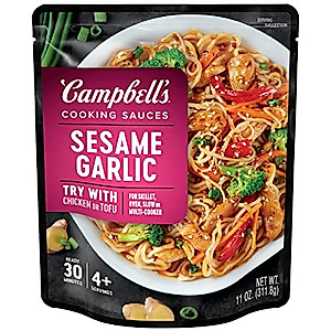 Campbell's Cooking Sauces, Sesame Garlic, 11 Oz Pouch (Case of 6)