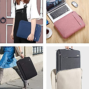 LANDICI 360° Protective Laptop Sleeve 13-14 Inch, Computer Bag Carrying Case for MacBook Air 13 M1/2022 M2, MacBook Pro 13/14 2021, Chromebook 14, Women, Slim, Shockproof, Waterproof, Pink