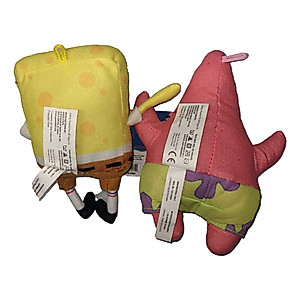 TBS Spongebob and Patrick Stuffed Figure Plush Doll Toy Set Gift Kids Boys Girls, 6.5 inches