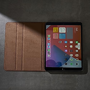 Gexmil Case for iPad 9.7 Inch,6th/5th Generation(2018/2017)-iPad Air 2/1 Gen. Genuine Leather Cover Anti Fingerprint/Slip,Cowhide Folio Cover Auto Sleep/Wake with Adjustable Stand,Buffalo Pattern